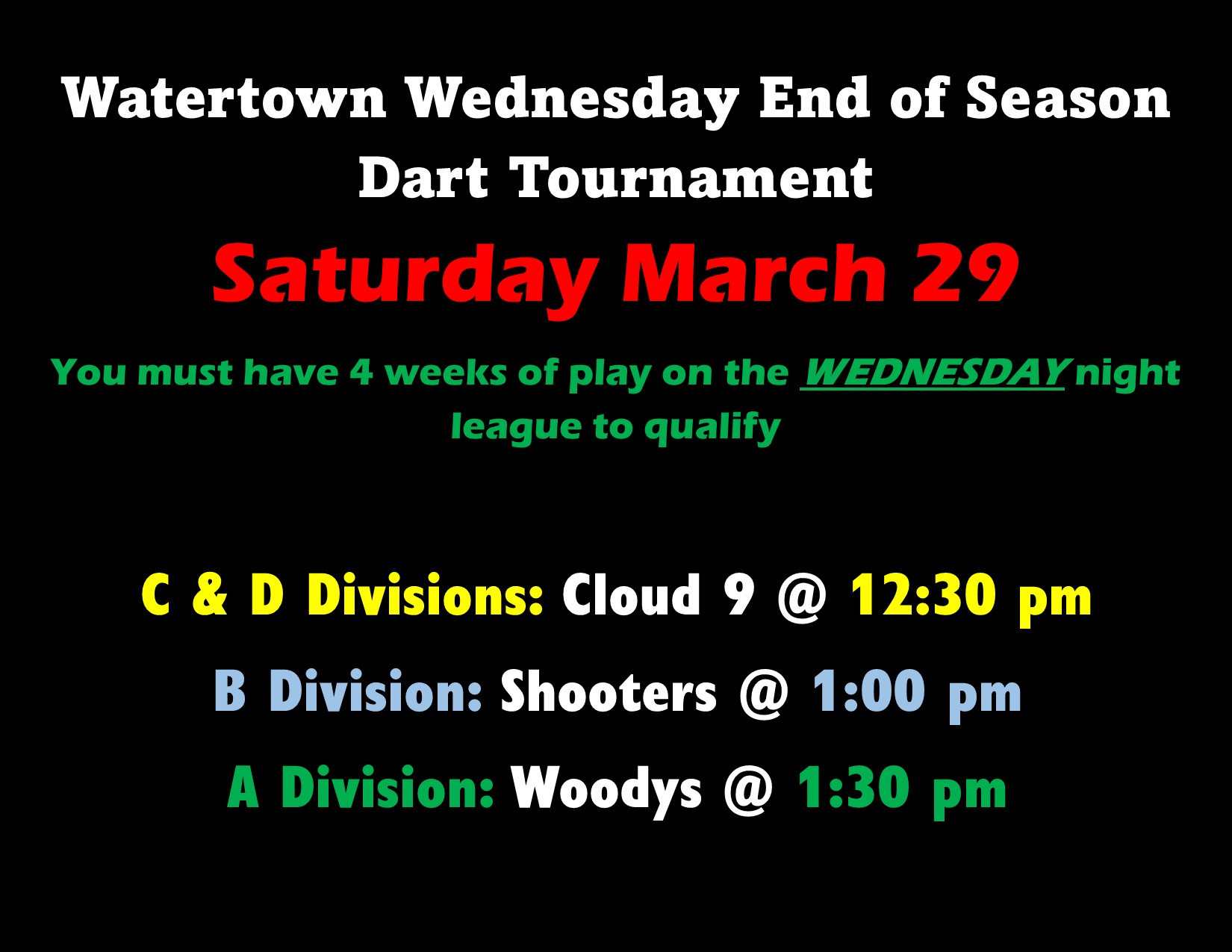 Dart Tournaments – United Games Inc.