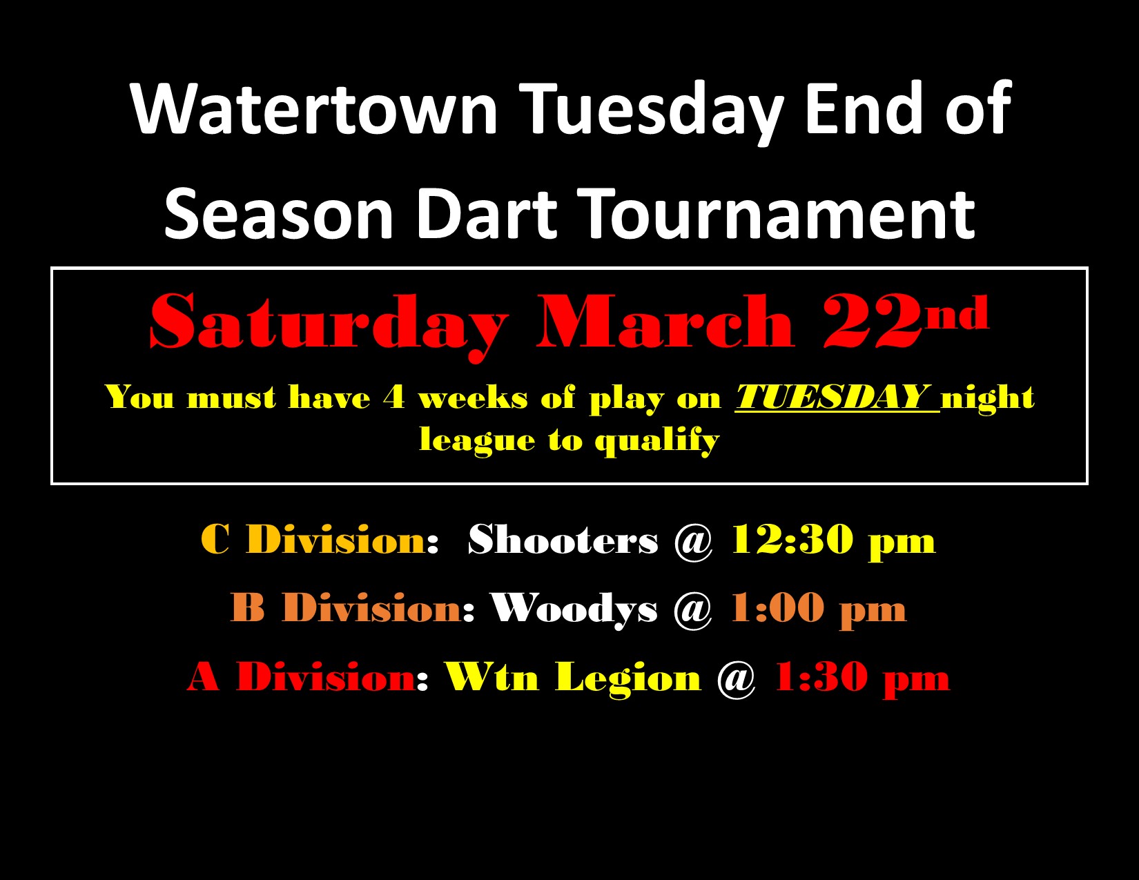 Dart Tournaments – United Games Inc.